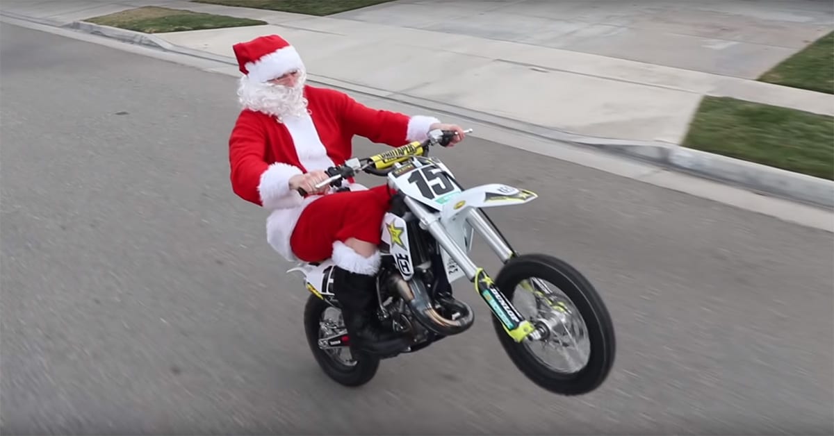 Dean Wilson becomes Santa - shocks eight-year-old with new dirt bike