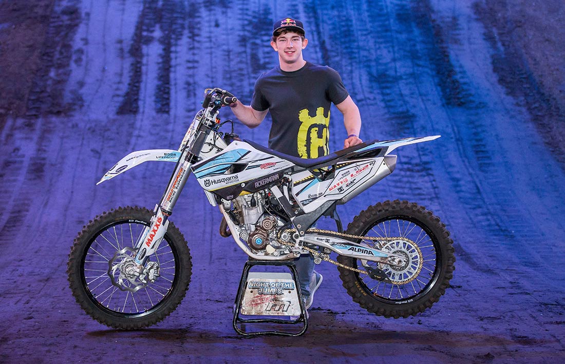 Watch Luc Ackermann best bits from 2016 NIGHT of the JUMPs | Dirtbike Rider